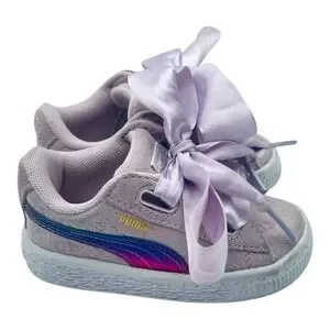 Puma | Shoes | Puma Kids Minion Lilac Suede Sneakers With Iridescent ...